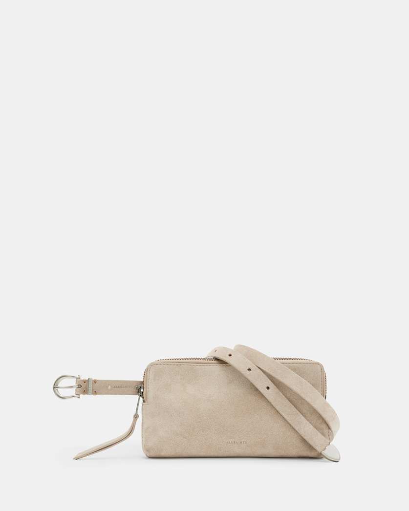 Matilde Western Suede Bag Belt STONE/ANTQ NICKEL | ALLSAINTS US